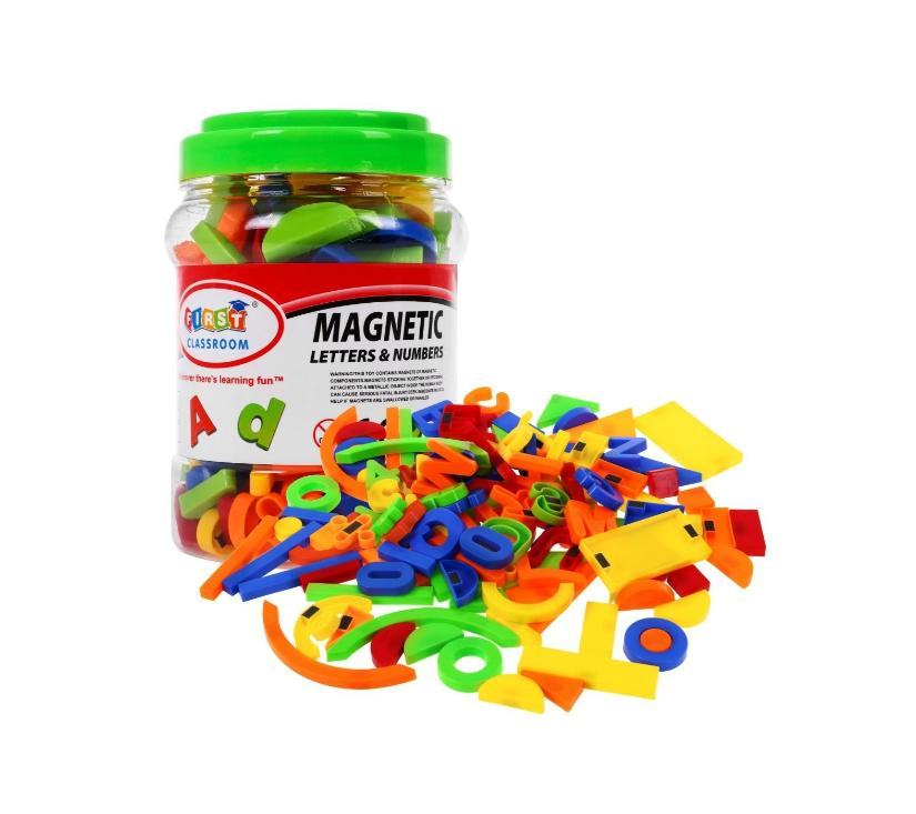 Montessori magnetna slova i brojevi u staklenki 128kom.