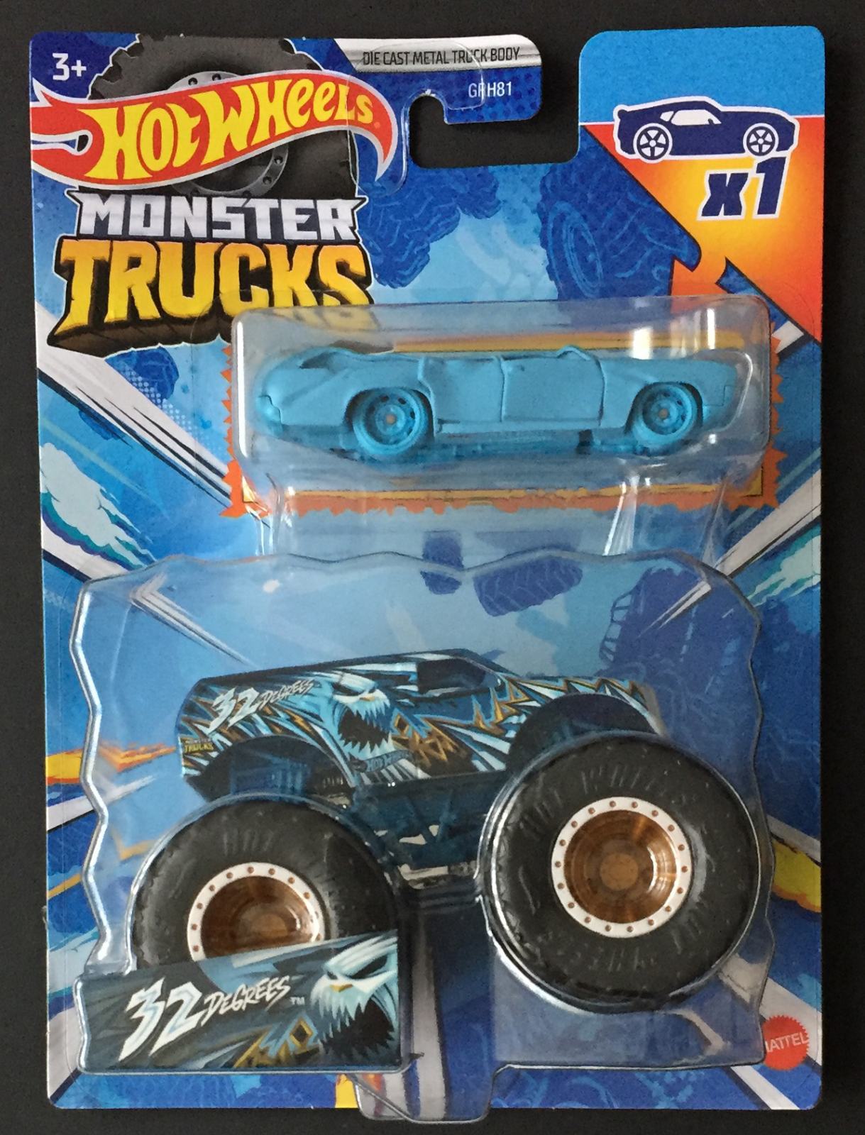 Hot Wheels Monster Truck (GRH81) 32 Degrees + plavi autić