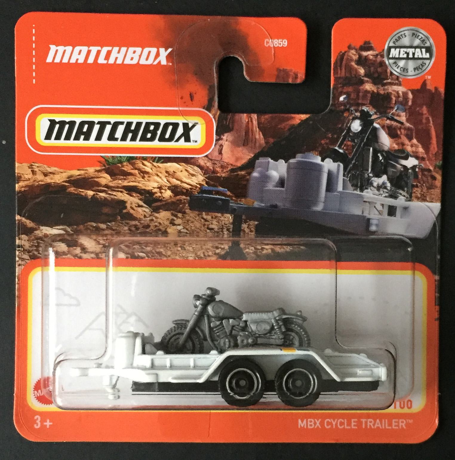 Matchbox MBX Cycle Trailer (bijela+sivi Vintage bike)...