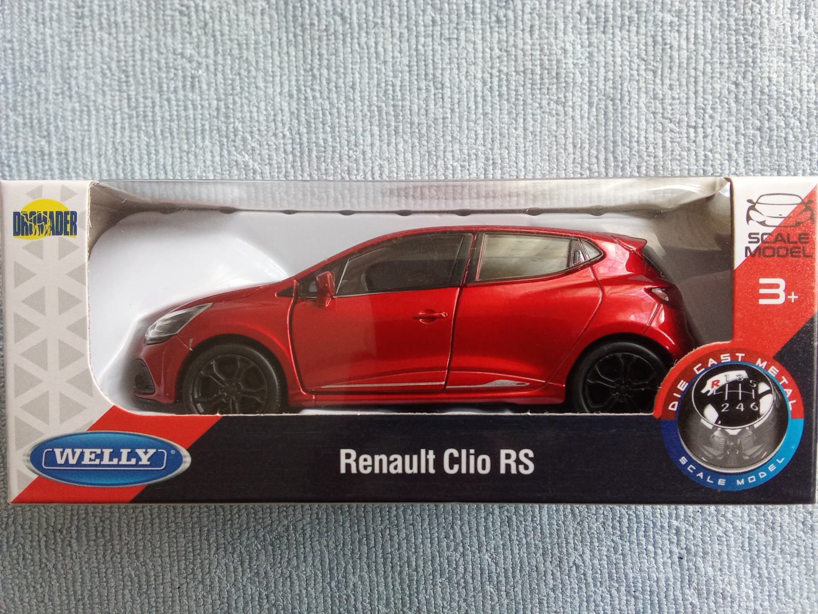 RENAULT CLIO RS Crveni (NOVO) Welly 1:34, autić igračka model maketa