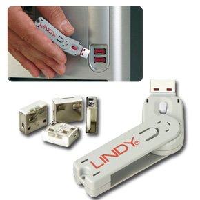 Lindy USB Port Blockers/Locks With Key