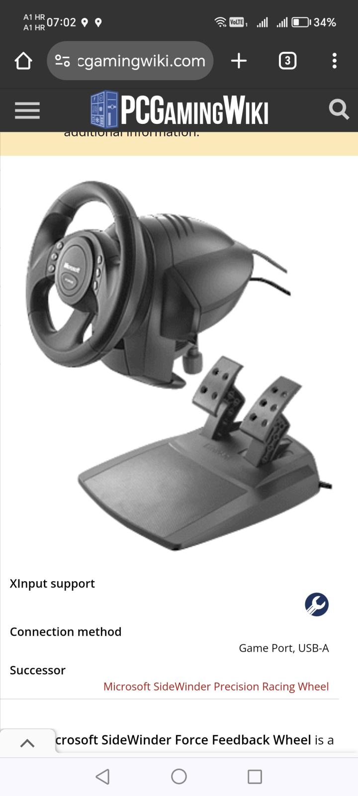 Microsoft SideWinder Force Feedback volan i pedale