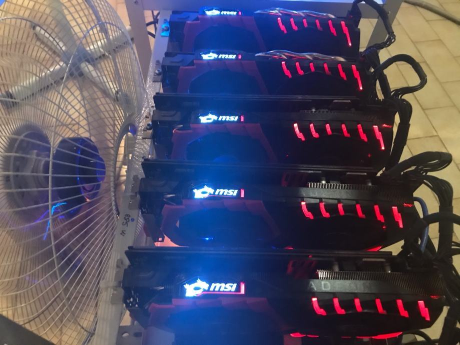 Mining rig 194 MH/s, 6 rx580 8gb msi ETH