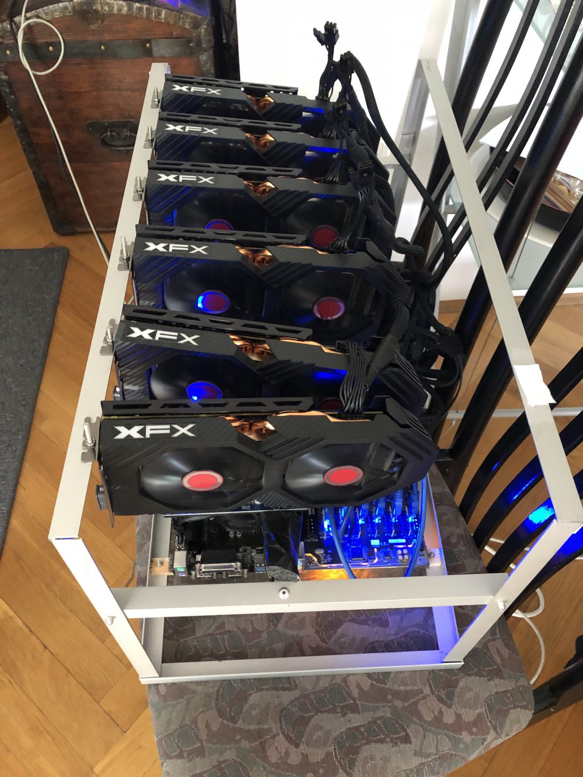 Mining Rig 6x XFX AMD Radeon RX580 GTS XXX Edition 8GB