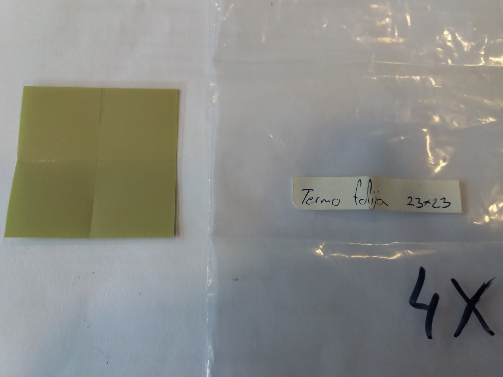 Termo folija, dvostrano samoljepiva 23 x 23 mm, Fischer, Raspberry Pi