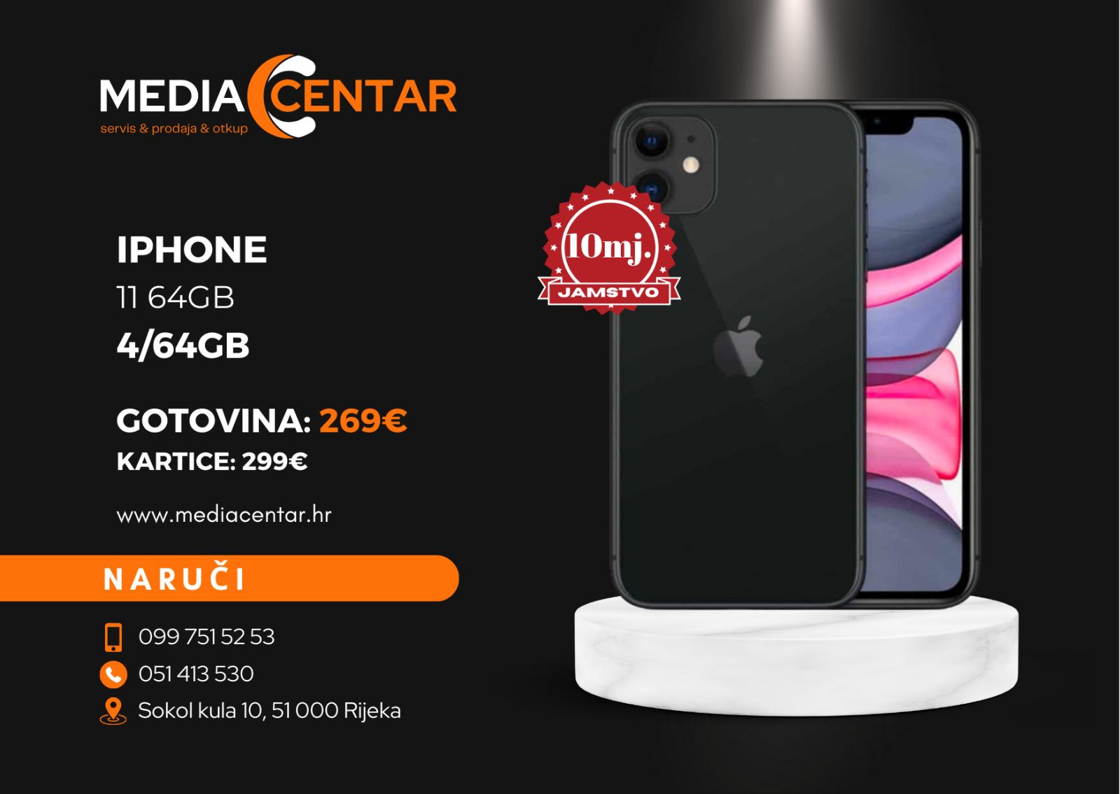 APPLE iPhone 11 64GB *JAMSTVO*R1*DOSTAVA*