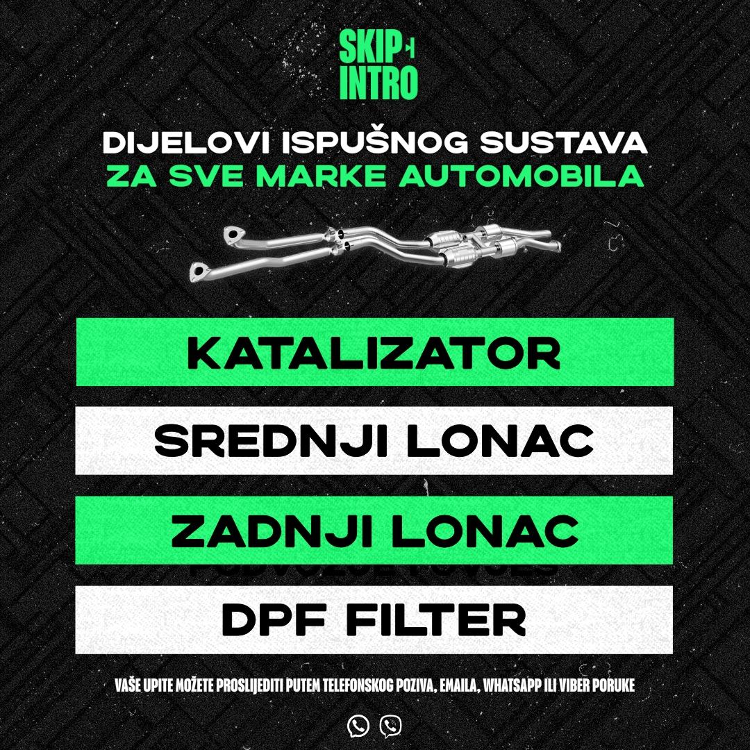 SEAT DIJELOVI AUSPUHA (srednji lonac, zadnji lonac, katalizator, dpf)