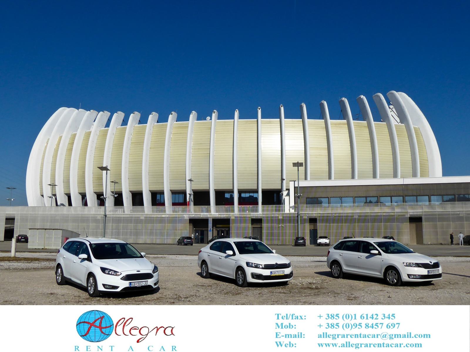 Rent a car Zagreb/ Allegra rent a car/ Već od 17 EUR/dan/Bespl.dostava