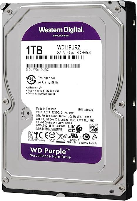HDD 1TB/SATA6 Gb/s/64MB WD PURPLE