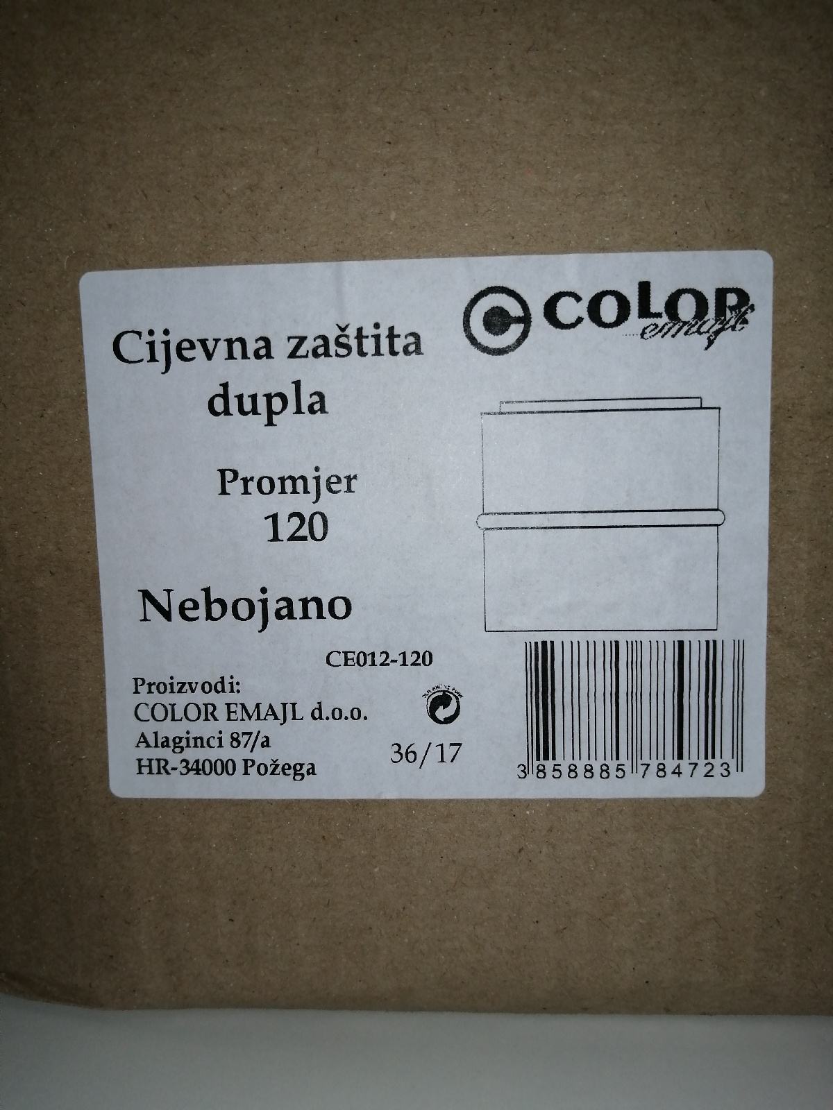 Cijevna zaštita dupla fi 120 neobojano