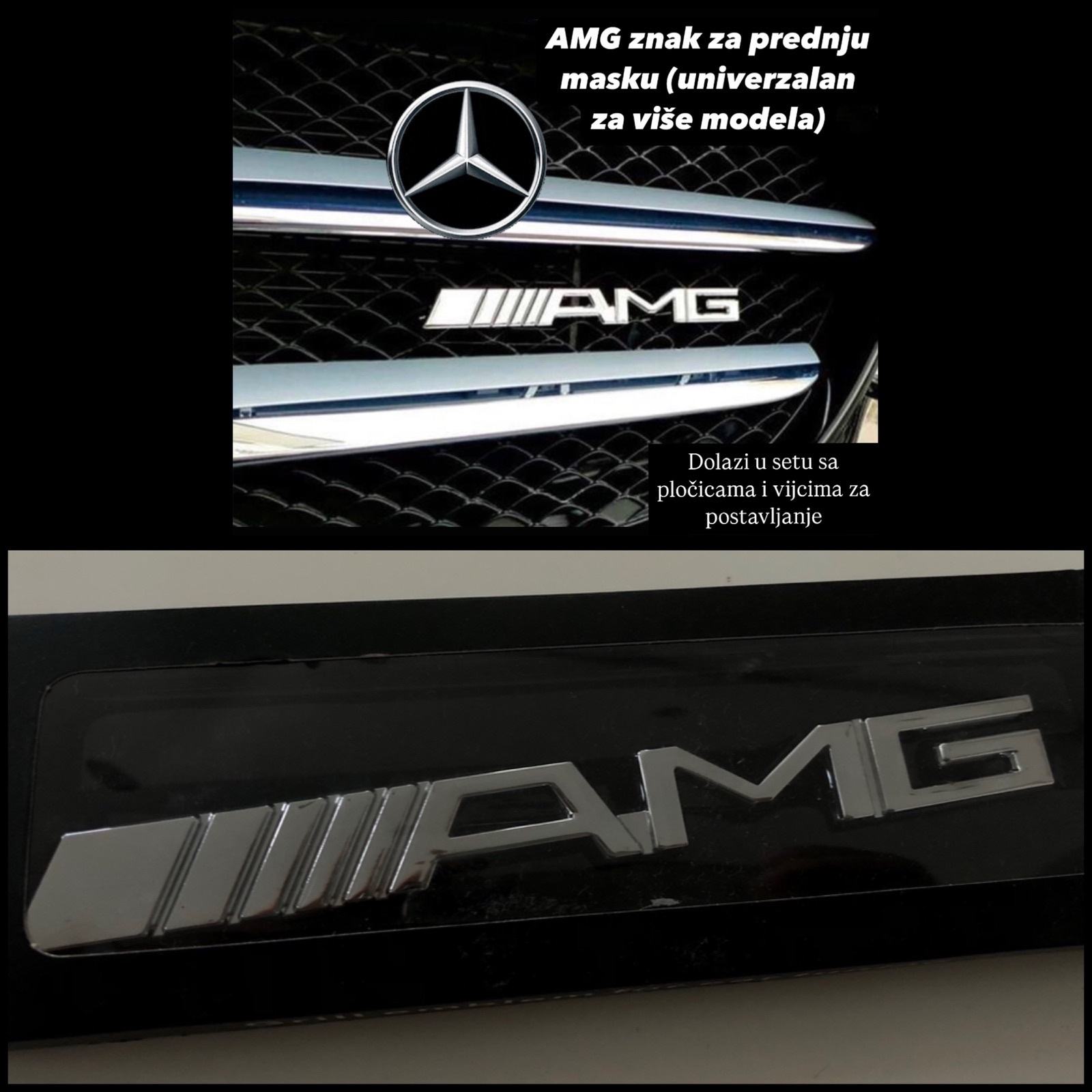 AMG ZNAK ZA MASKU OZNAKA ZA GRILL Mercedes AMG emblem logo znakovi
