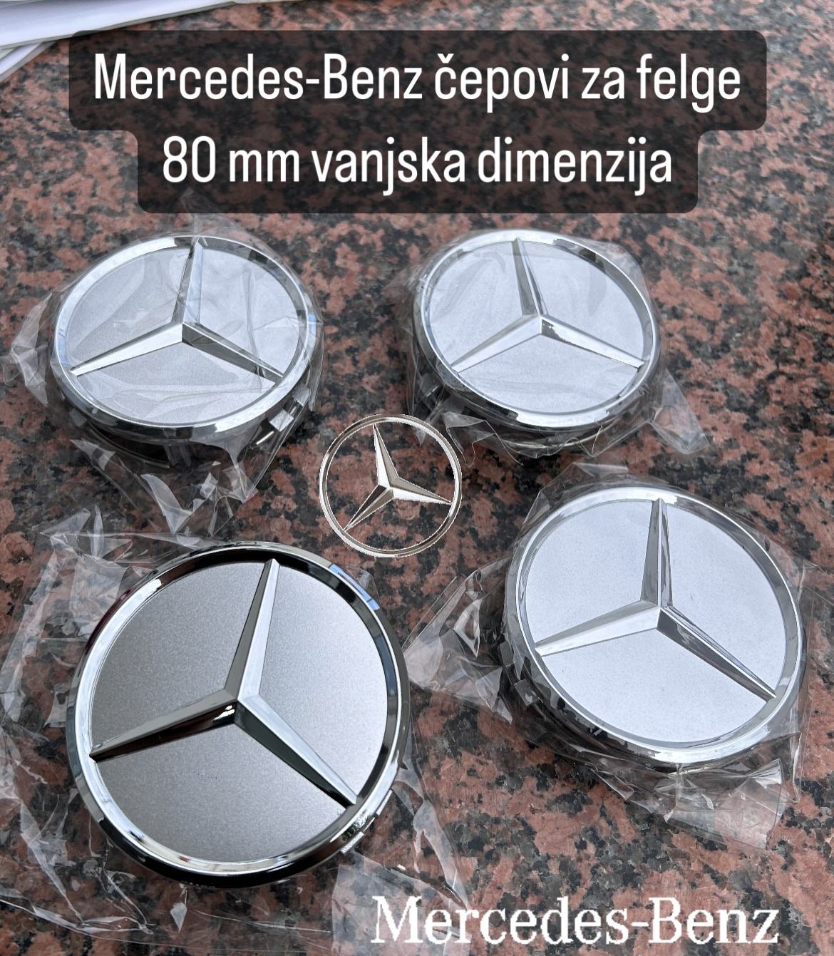 MERCEDES BENZ ČEPOVI ZA FELGE cepovi za alu felge mercedes amg 80 mm