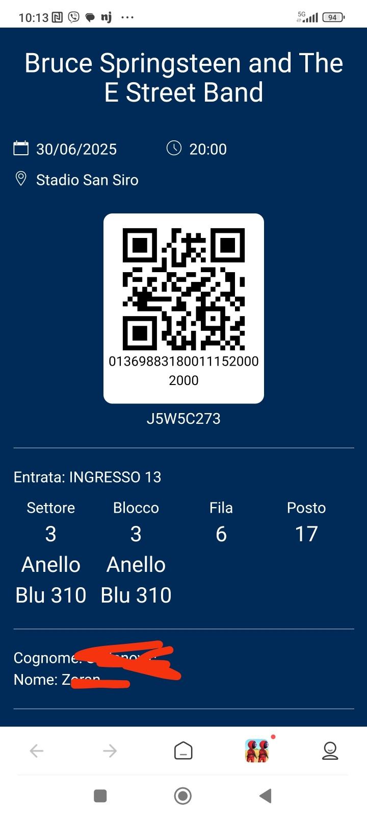 2x karte za koncert Bruce Springsteen Milano 30.6.2025