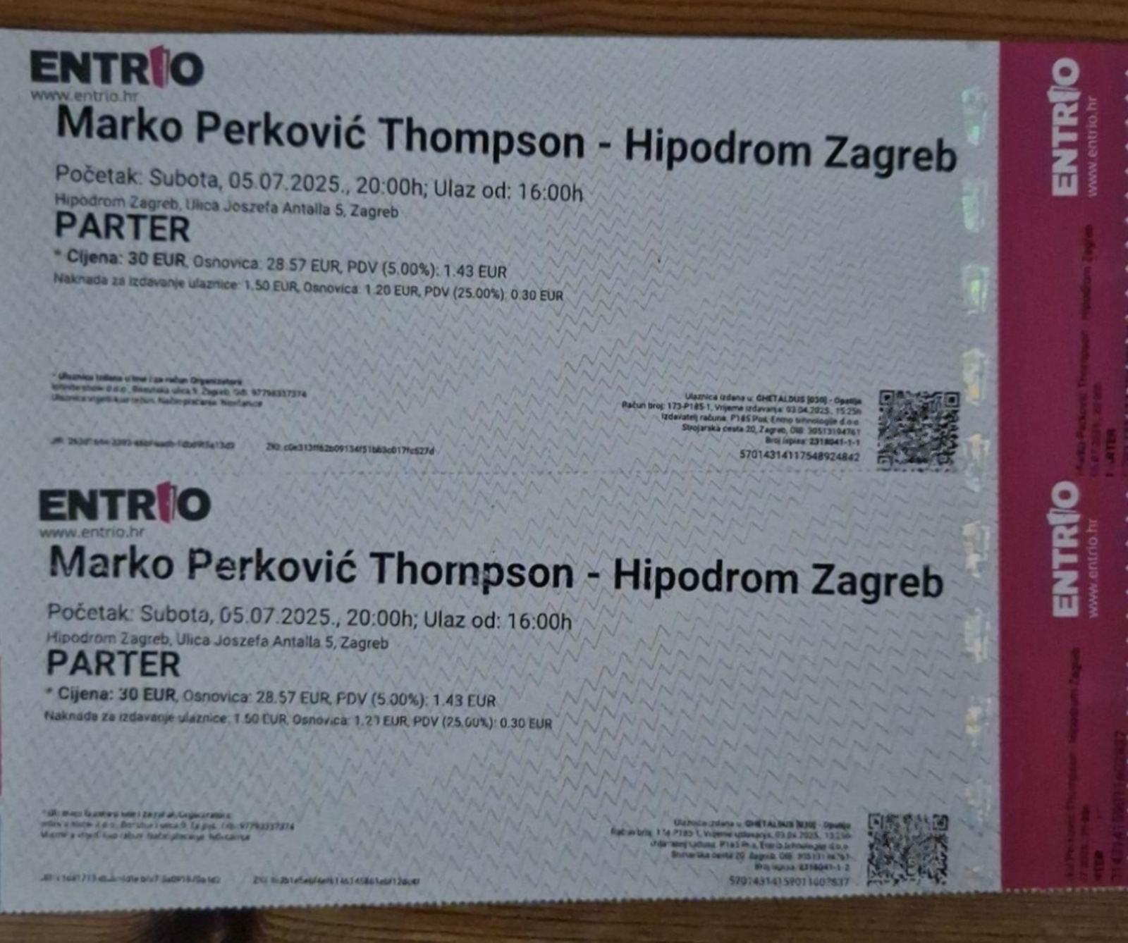 2x ulaznica Thompson Hipodrom