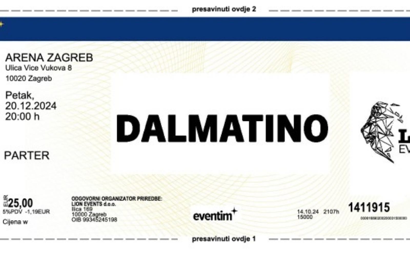 Dalmatino, Arena, parter x2