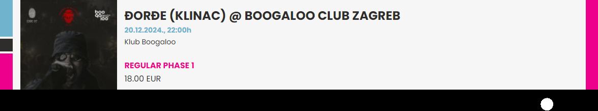 ĐORĐE (KLINAC) @ BOOGALOO CLUB ZAGREB