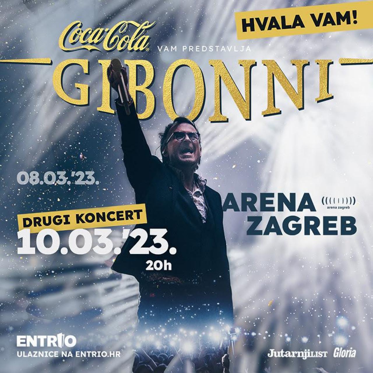 Gibonni, Arena Zagreb, 10.03. Fan Pit, dvije ulaznice