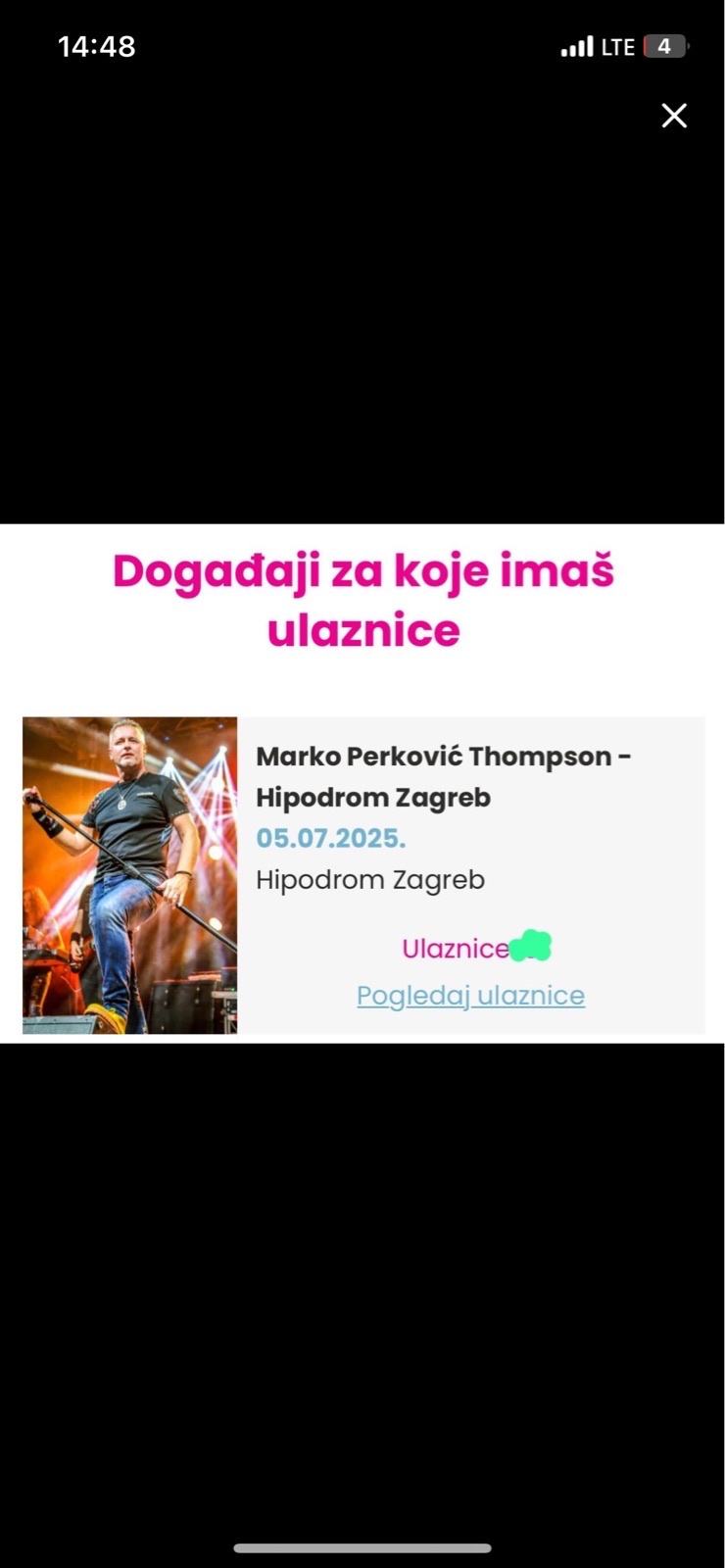 Karta za Thompsonov koncert