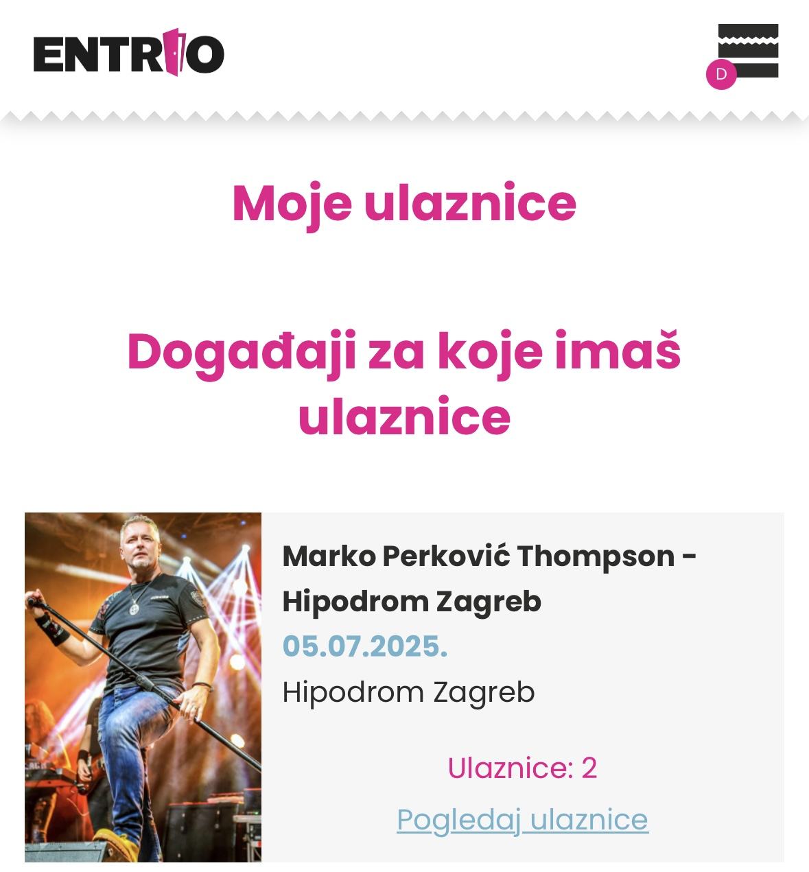 Karte za koncert Marka Perkovica Thompsona