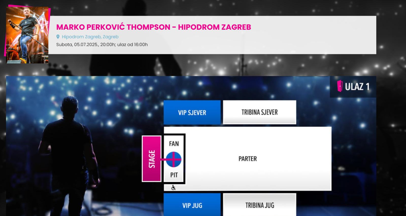 Karte za koncert MP Thompsona-PARTER