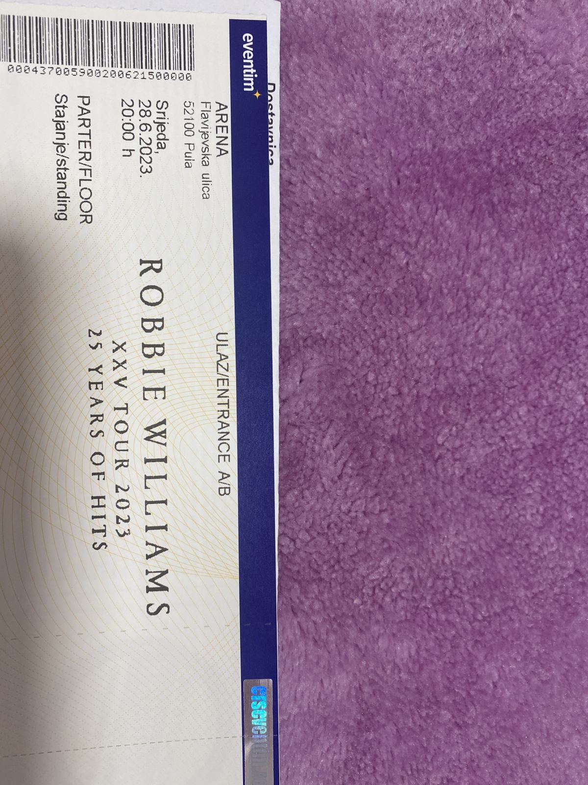 Karte za Robbie williams