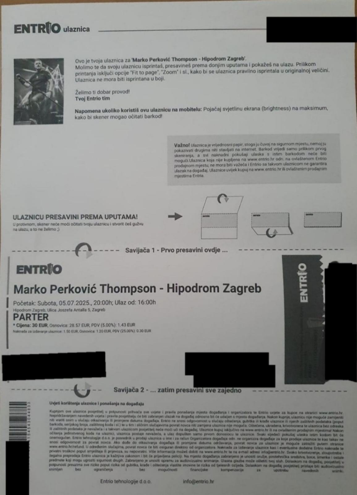 Karte za Thompsona - Zagreb