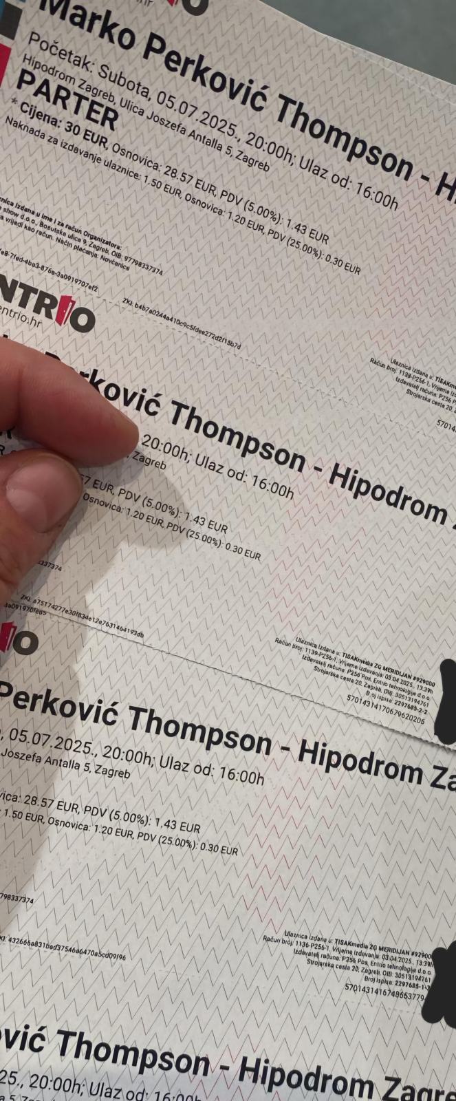 Karte za Thompsonov koncert