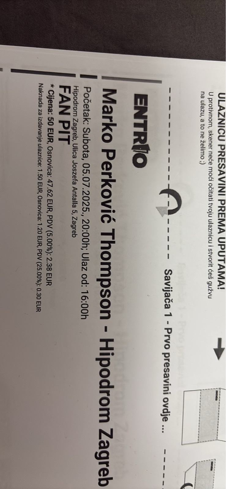 Karte za Thompsonov koncert