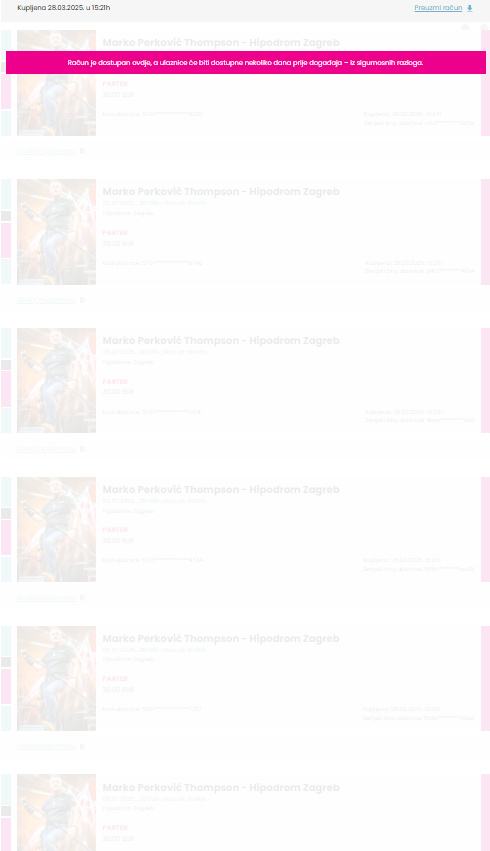 Marko Perković Thompson - Ulaznice za Hipdorom - Parter - 30