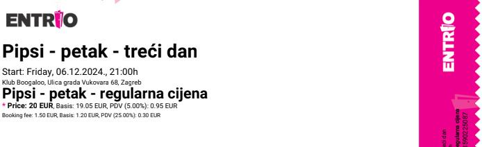 Pipsi Boogaloo 6.12.2024 - 2 karte (digitalna)