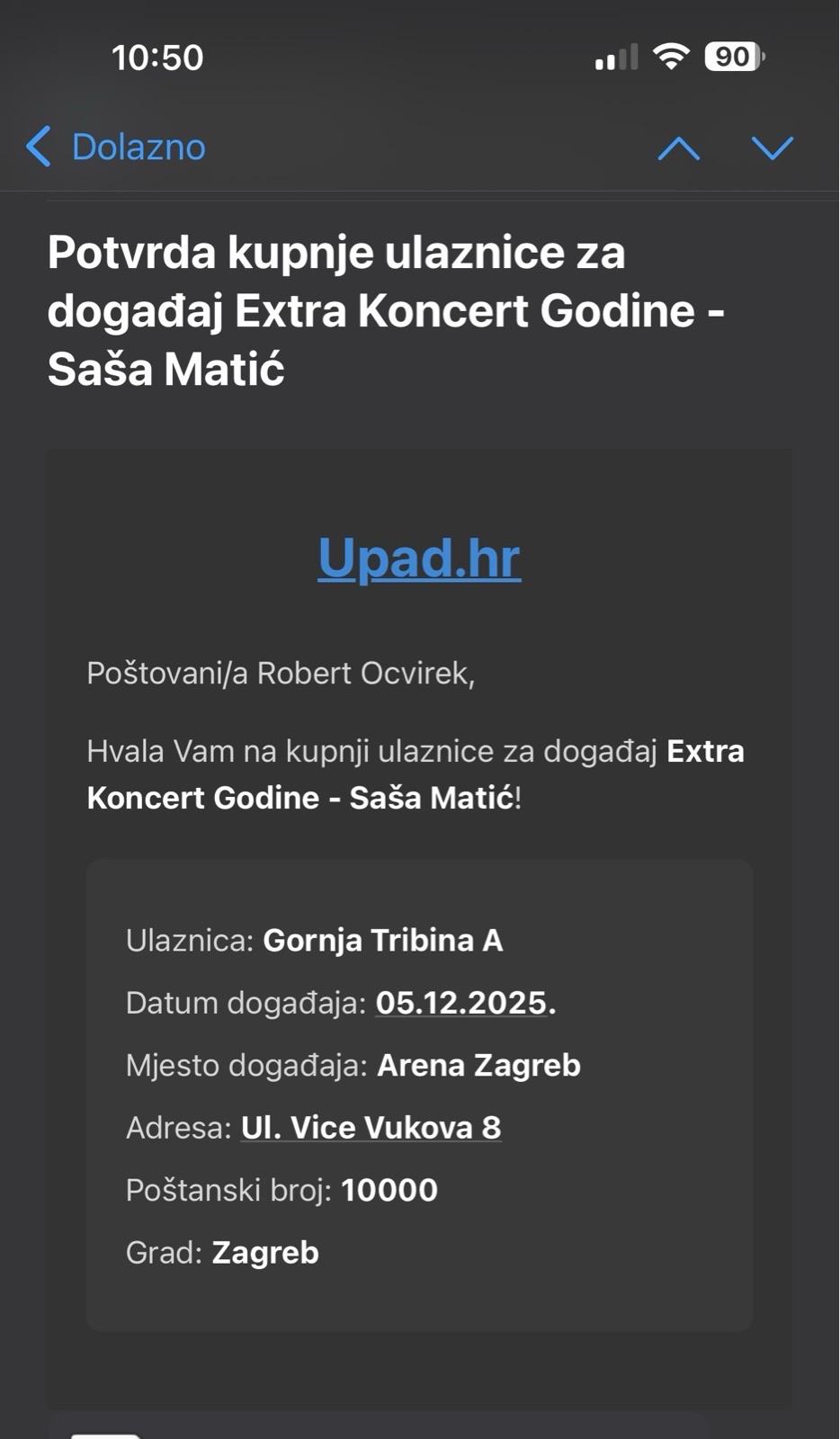 Saša Matić Arena Zagreb