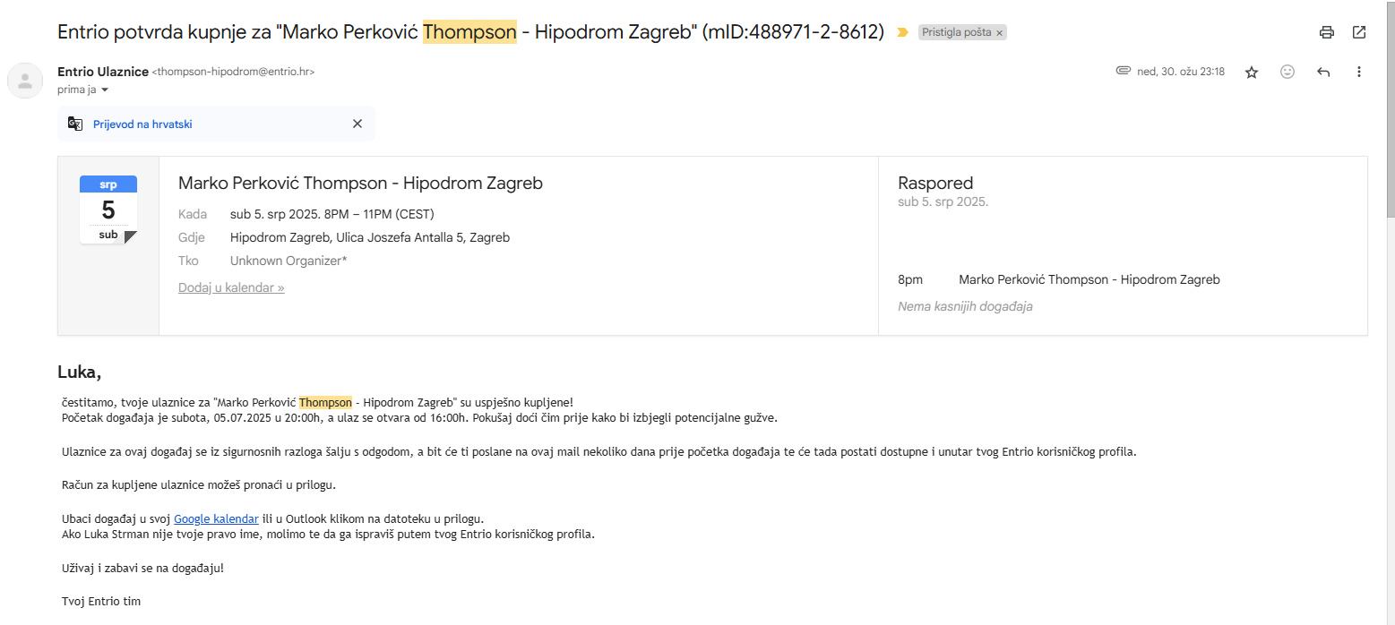 Thompson 05.07.2025. Zg Hipodrom / PARTER - 4kom