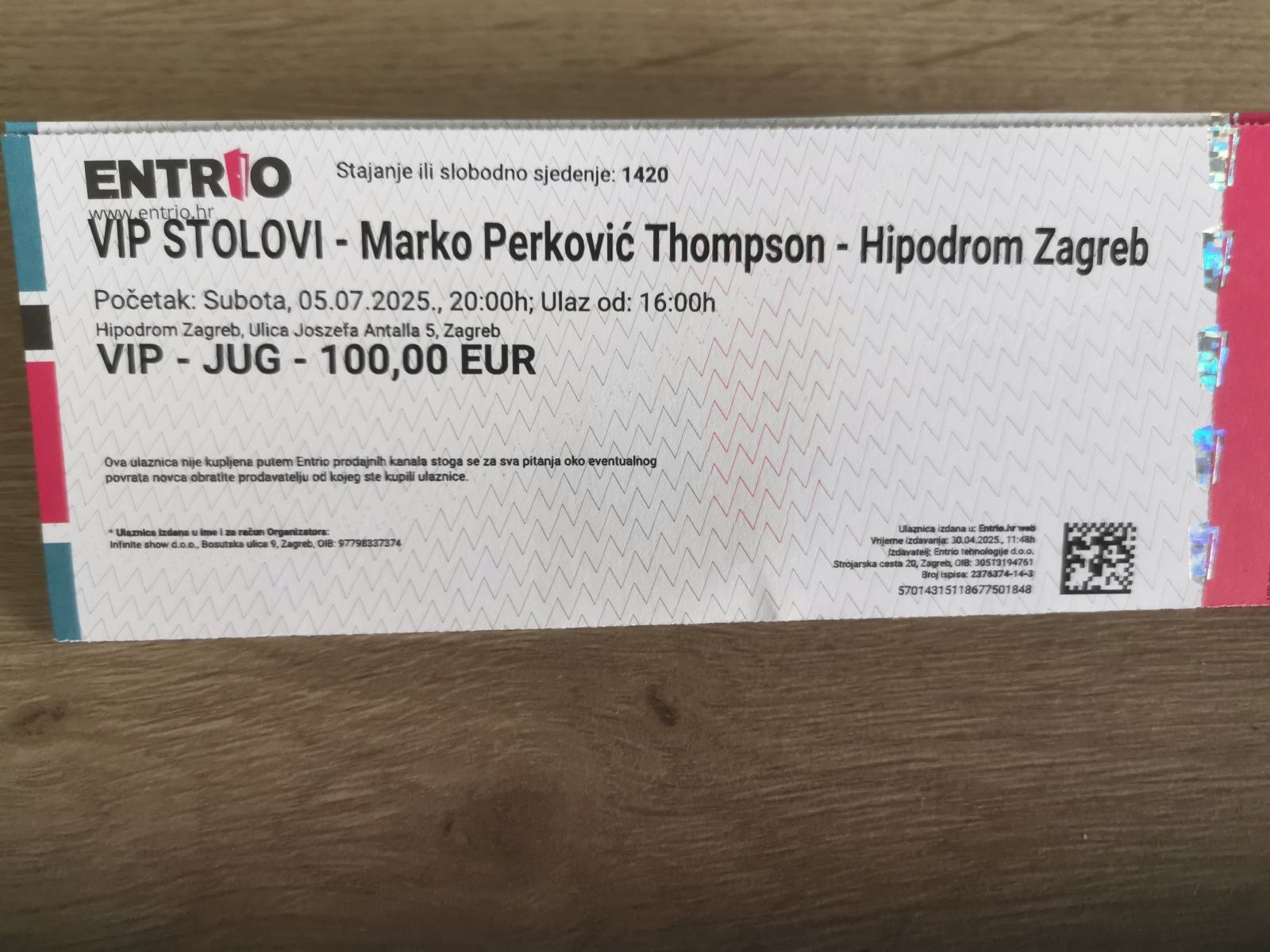 THOMPSON 6 karata za VIP stol