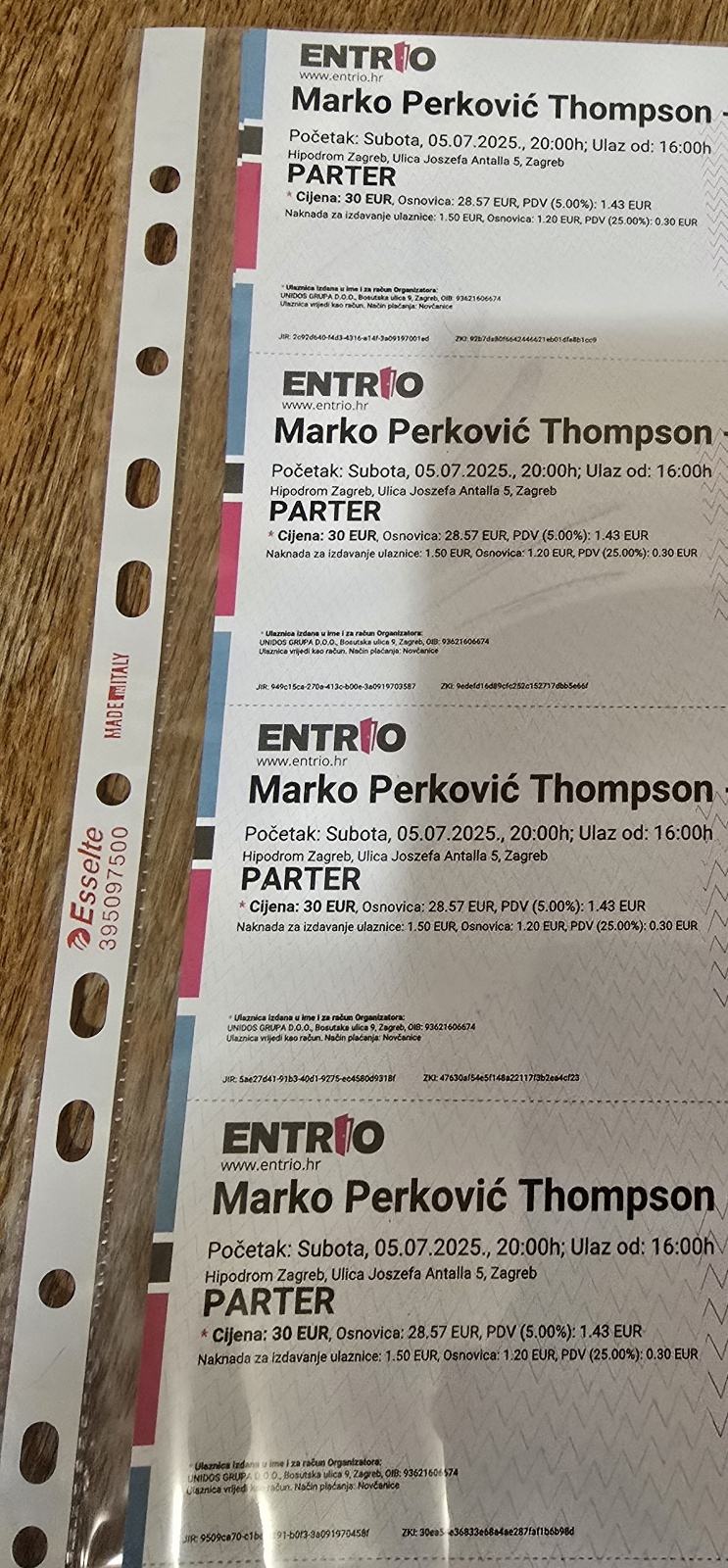 Thompson Hipodrom ulaznice - VIŠAK