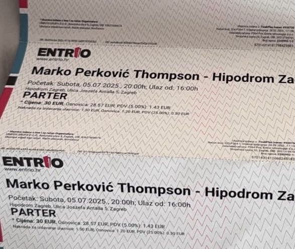 Thompson karte 2 komada po 20 eura - parter