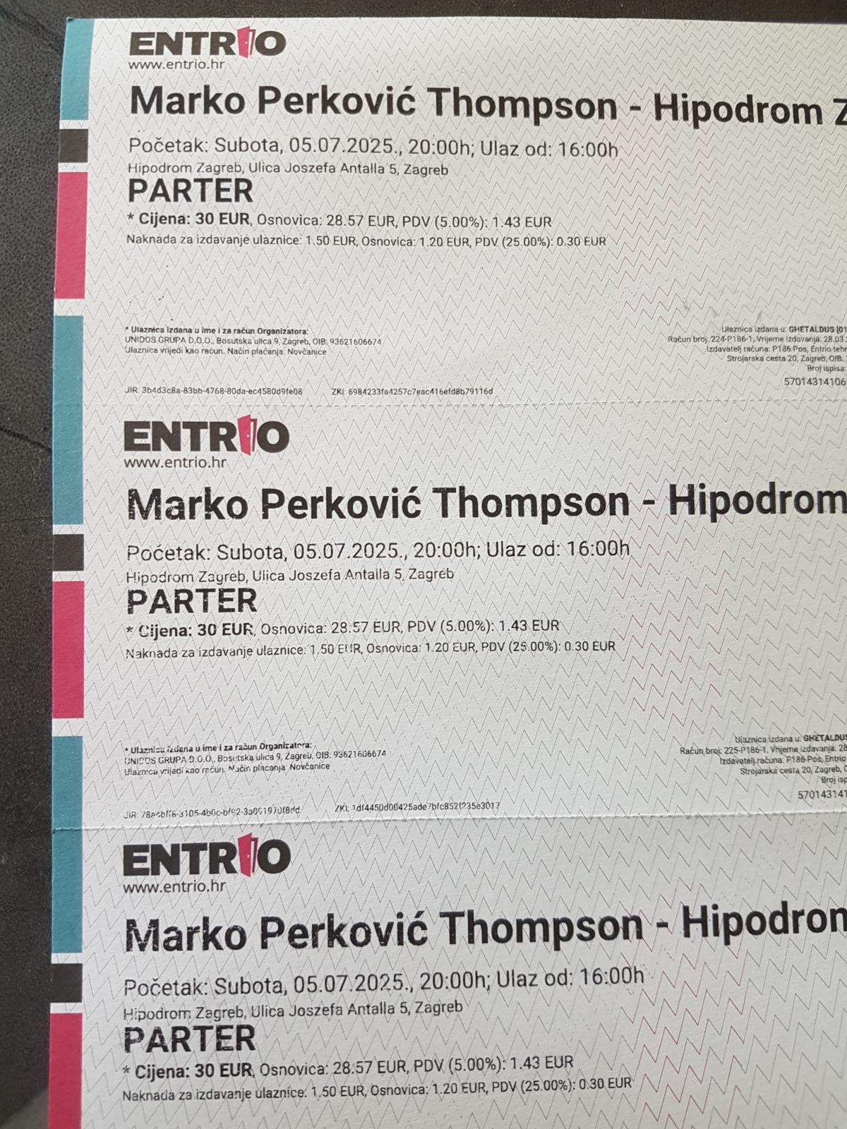 Thompson karte ulaznice 30€