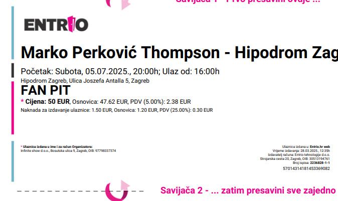 THOMPSON Koncert Karta za Fan Pit