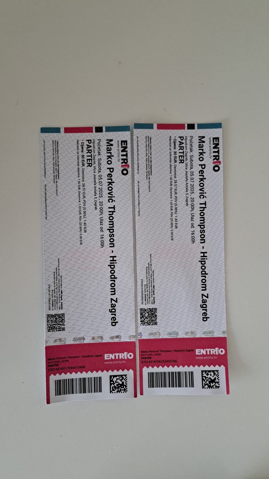 Thompson ulaznice parter