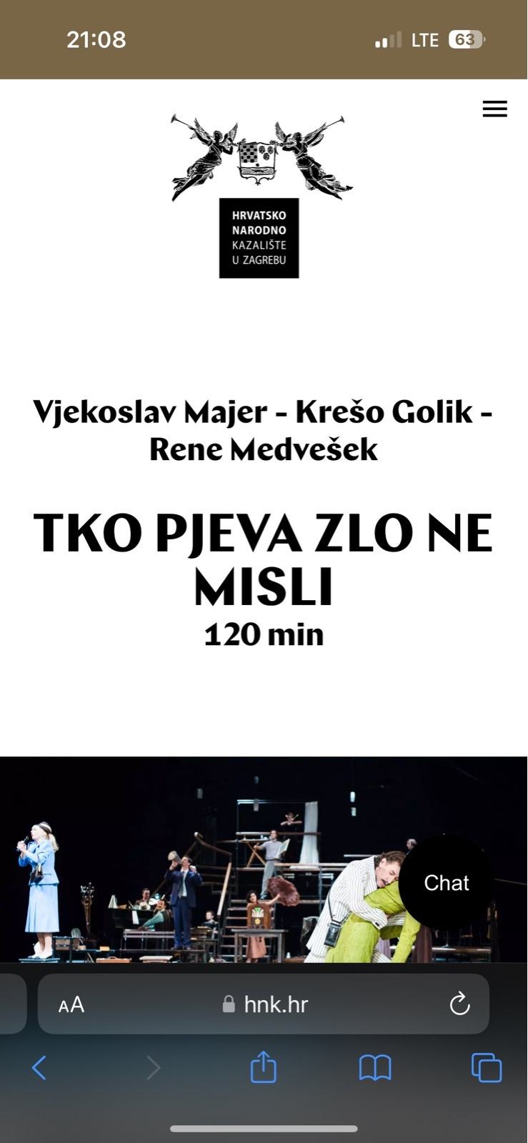 Tko pjeva zlo ne misli ulaznice HNK 2 ulaznice 06.03.