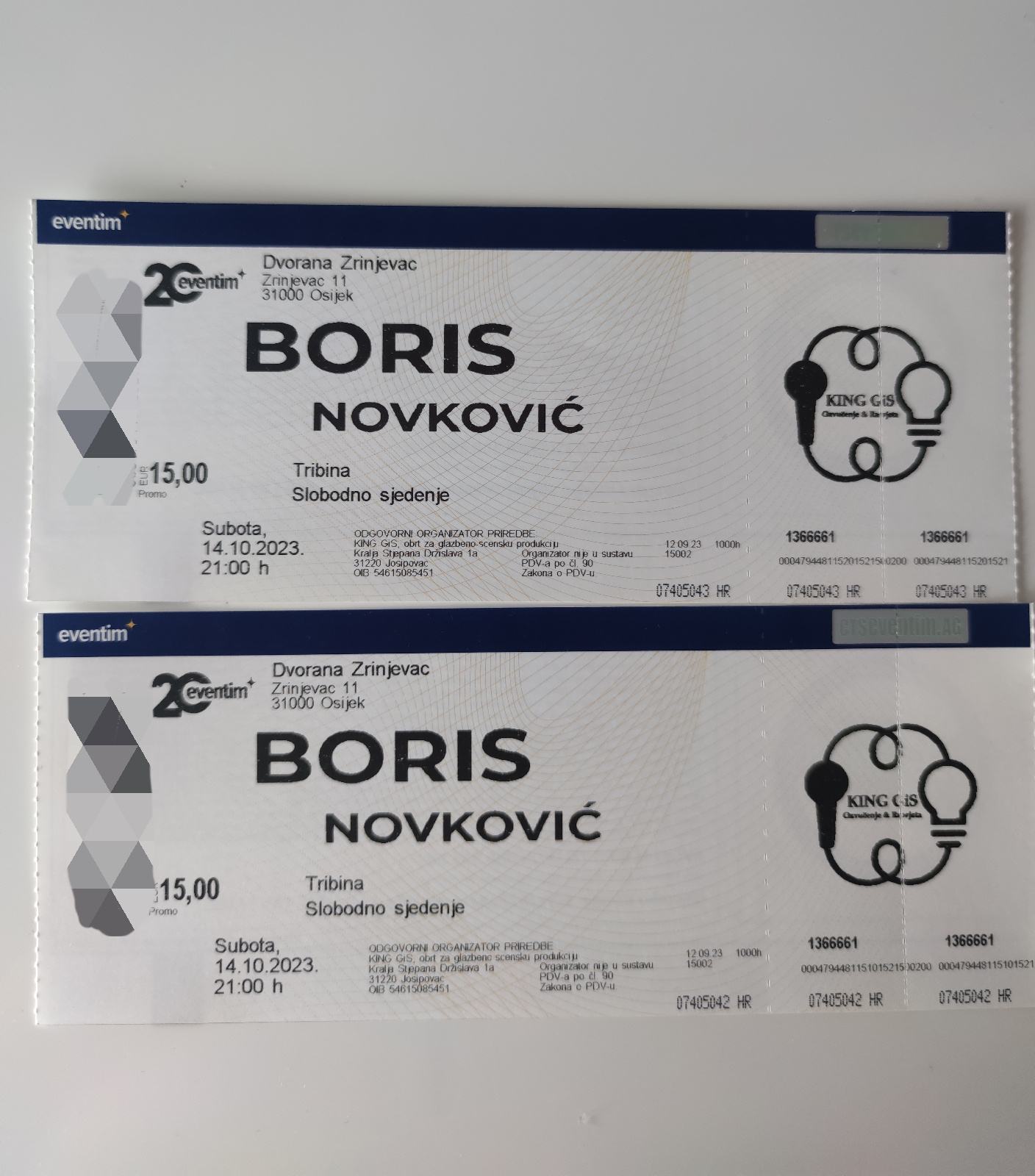 ulaznice za Borisa Novković