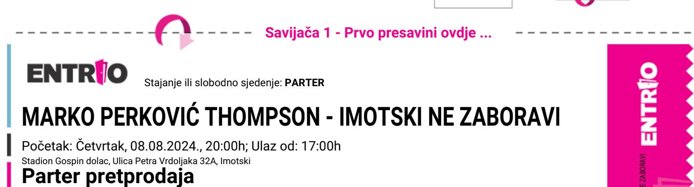 2 ulaznice: MARKO PERKOVIĆ THOMPSON - IMOTSKI NE ZABORAVI, 8.8.24.