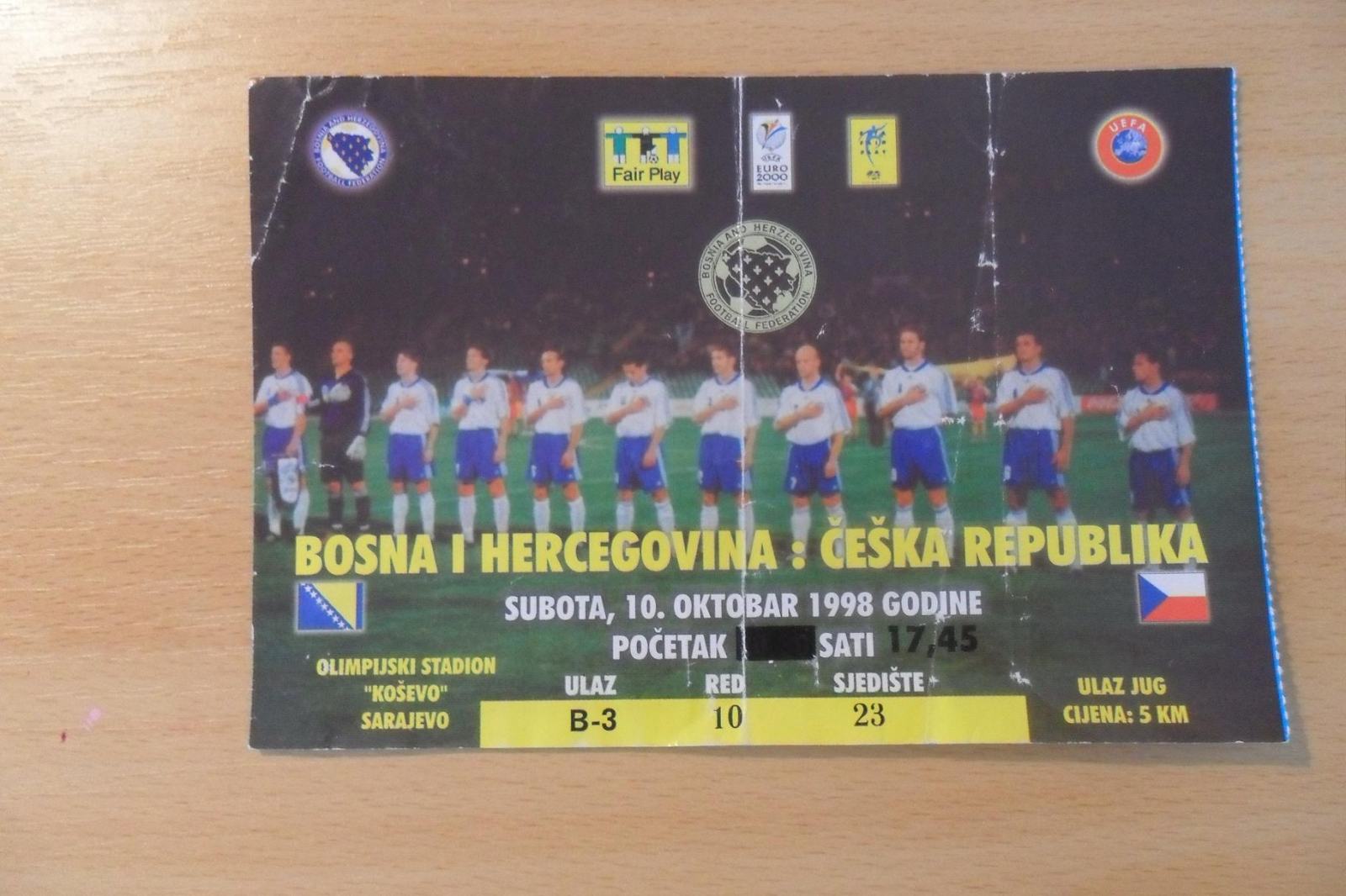 Stare ulaznice nogometne reprezentacije BIH