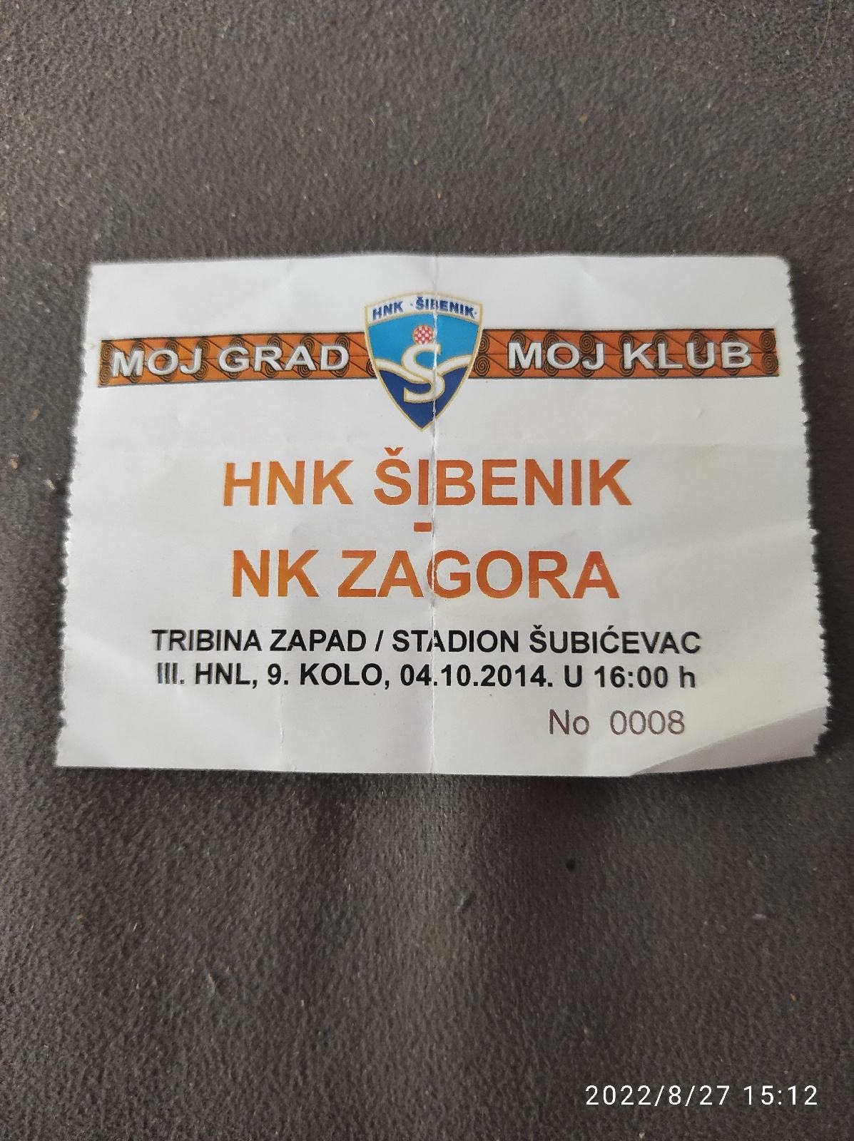 ulaznica HNK Šibenik NK Zagora