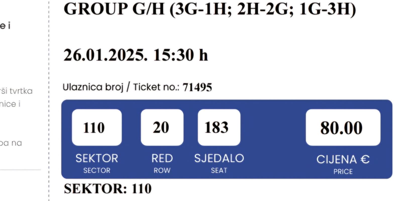 Ulaznice za svjetsko prvenstvo u rukometu 26.01. (Arena Zagreb)