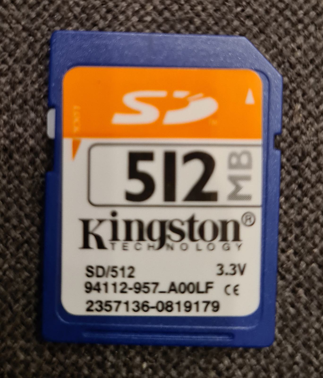 Kingston SD Card 512 MB