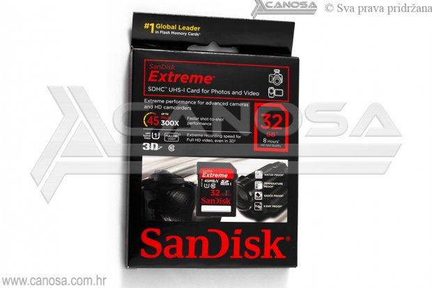 SanDisk 32GB SDHC UHS-1 Extreme 45mb/s 300X NOVO SDSDX-032G-X46