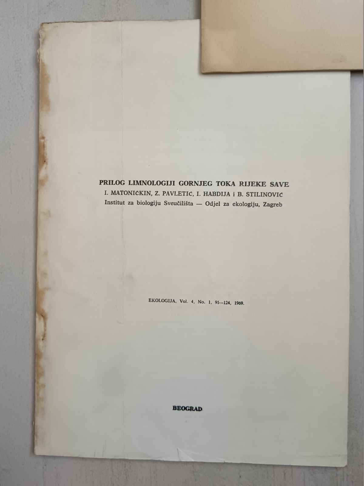 Prilog limnologiji gornjeg toka rijeke Save