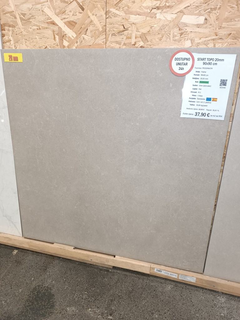 Porculanske pločice 1. klase Start Topo (90x90cm) - 2CM DEBELE!