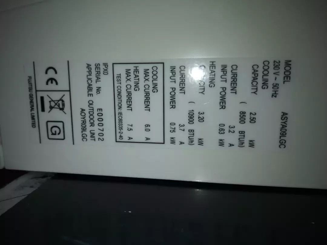 Klima Fujitsu ASYA09LGC 2,5/3,2 kW DC Inverter