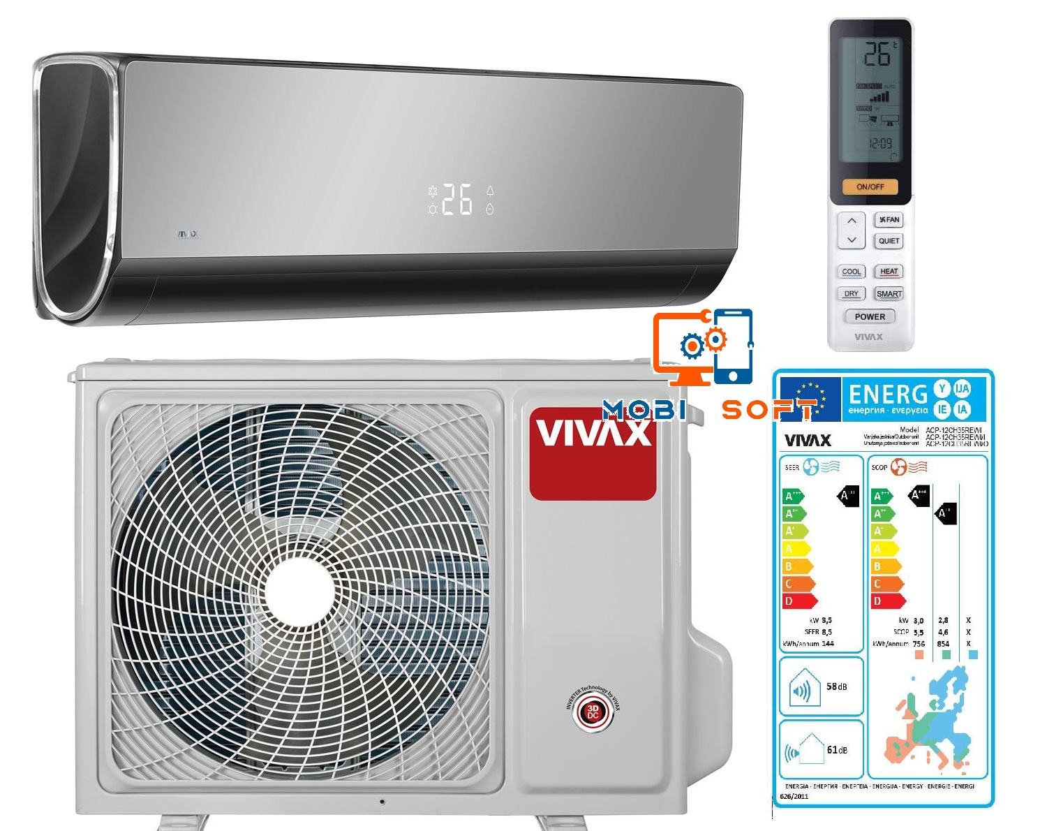 KLIMA UREĐAJ NOVO VIVAX COOL ACP-12CH35REWI R32 | R1
